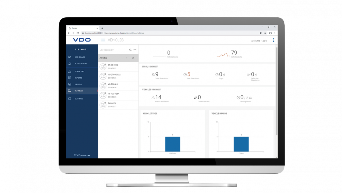 VDO Fleet (TIS-Web®) DMM 5.0 Archivierung und Auswertung | DTCO Lösung VDO Fleet